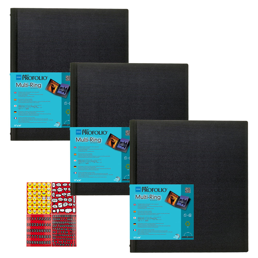 Itoya Profolio Multiring Binder 13X19 3 Pack + Stickers - Walmart.com