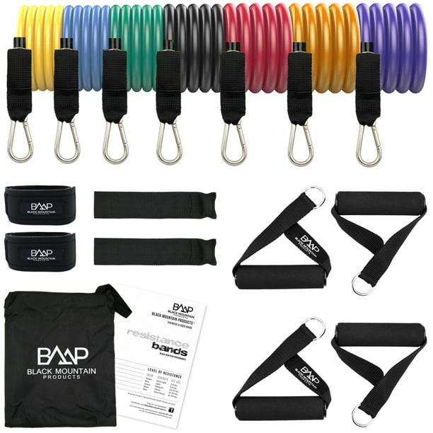Black Mountain Products Ultimate Resistance Band Set with Starter Guide ...