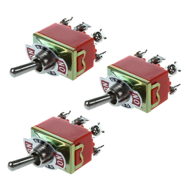 3X AC 250V 15A Latching 3 Way On-Off-On Single Pole Double Throw Toggle ...
