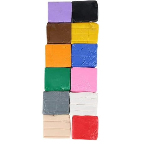 Polymer Clay, 12 Colors Oven Bake Clay Shuttle Art Clay Polymer Set ...