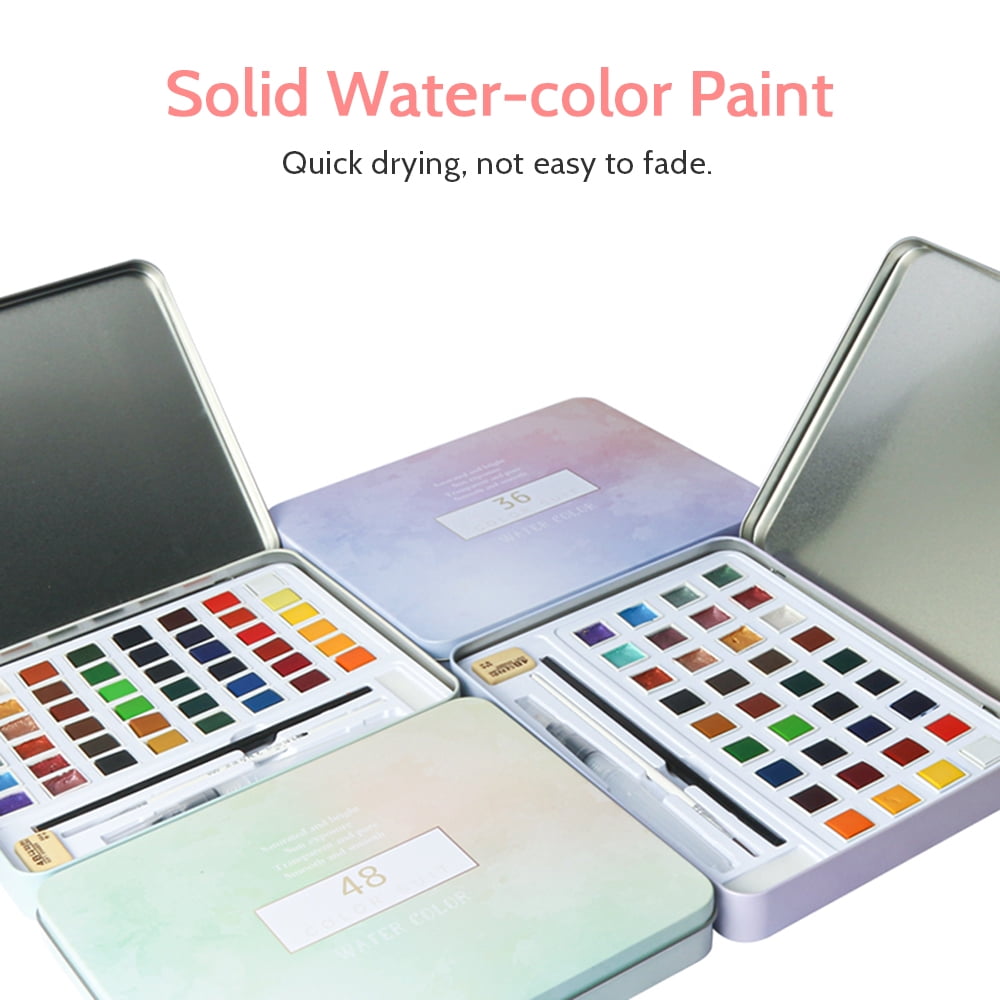 Buy H&B 48 Colors/Set Solid Water-color Paint Pigment for Students ...