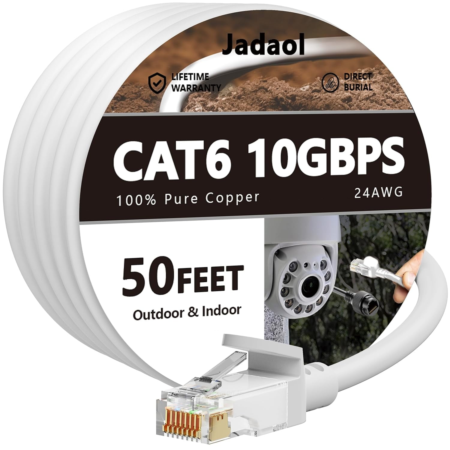 SHILIU-Cat 6 Outdoor Ethernet Cable 50 ft, Support Cat8 Cat7 Network ...
