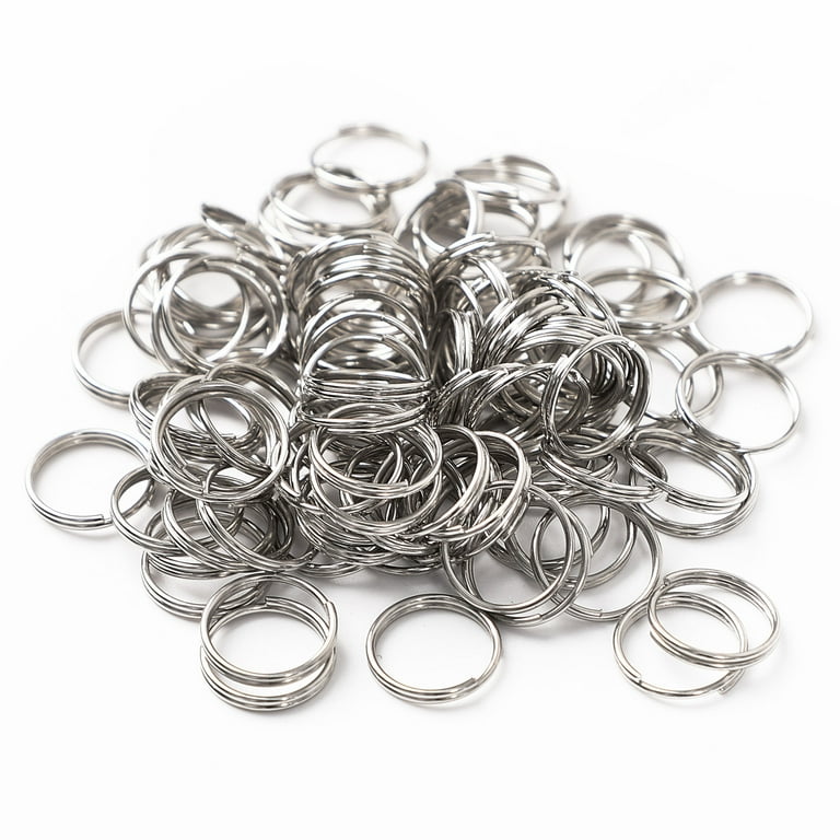 Unique Bargains 12mm Stainless Steel Key Rings 100 Pcs Small Round Split Keyrings Loops