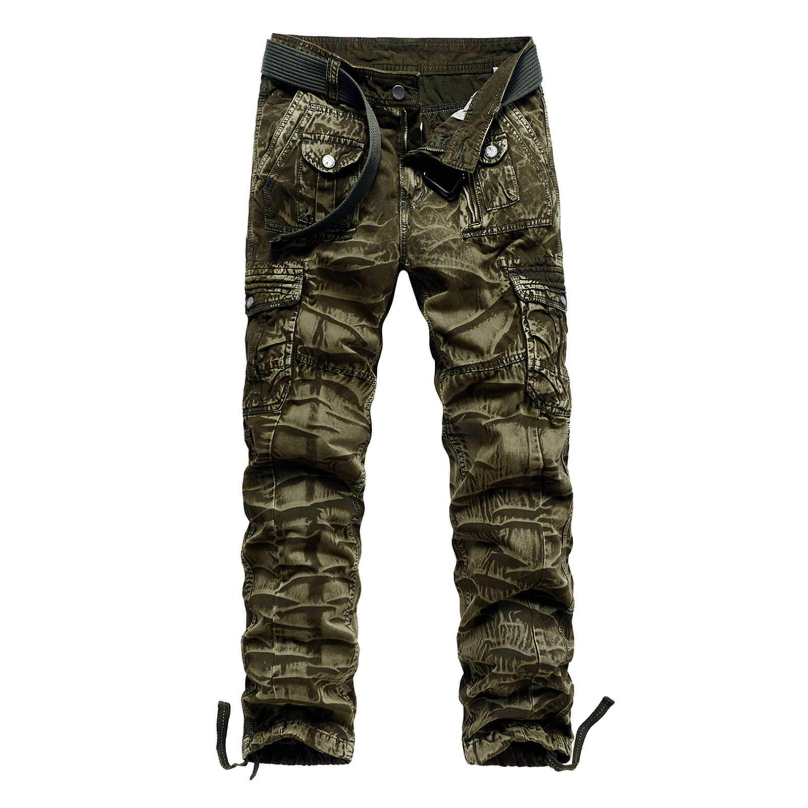 SEMIMAY Male Casual Mid Waist Cargo Pant Camouflage Full Length Pocket ...