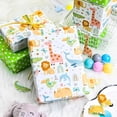 HOMERAL Baby Wrapping Paper, 17x33 Inch, Reversible Green Animals, Baby ...