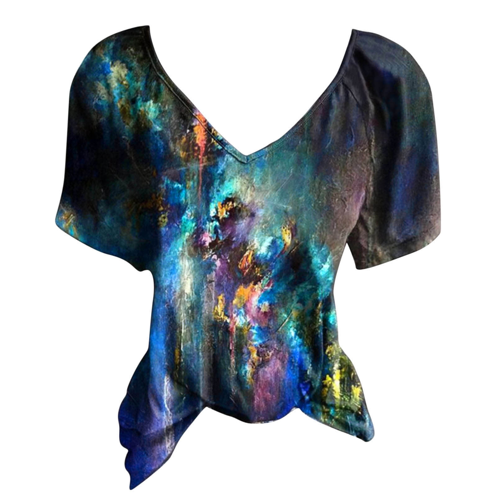 Click here for Birdeem Women Plus Size Short Sleeves V-Neck Print... prices