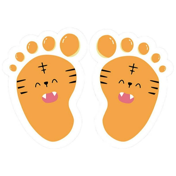 10 Pairs Self-adhesive Kids Footprint Stickers Cartoon Guide Floor ...