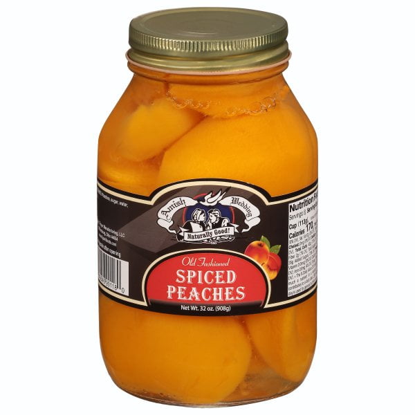 Amish Wedding Ready to Eat Peaches, USA Made 32 ounce Glass Jar, No ...