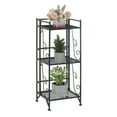 Convenience Concepts Xtra Storage 3 Tier Folding Metal Shelf with Scroll Design, Black - Walmart.com