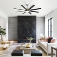 52-Inch Smart Ceiling Fan With Lights,6 Wind Speed,With 8 Black ABS ...