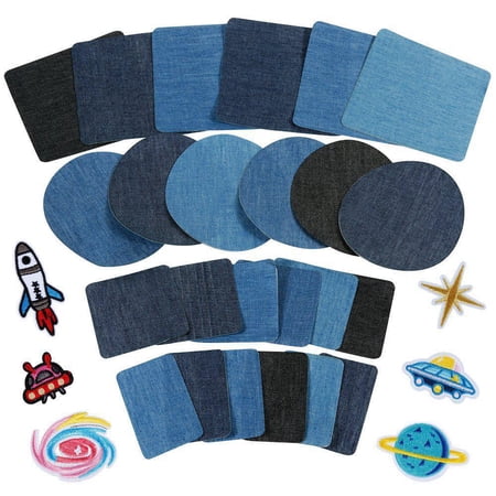 30pcs Patches,24PCS Denim Blue Oval Cloth Patch 6PCS -on Patches ...
