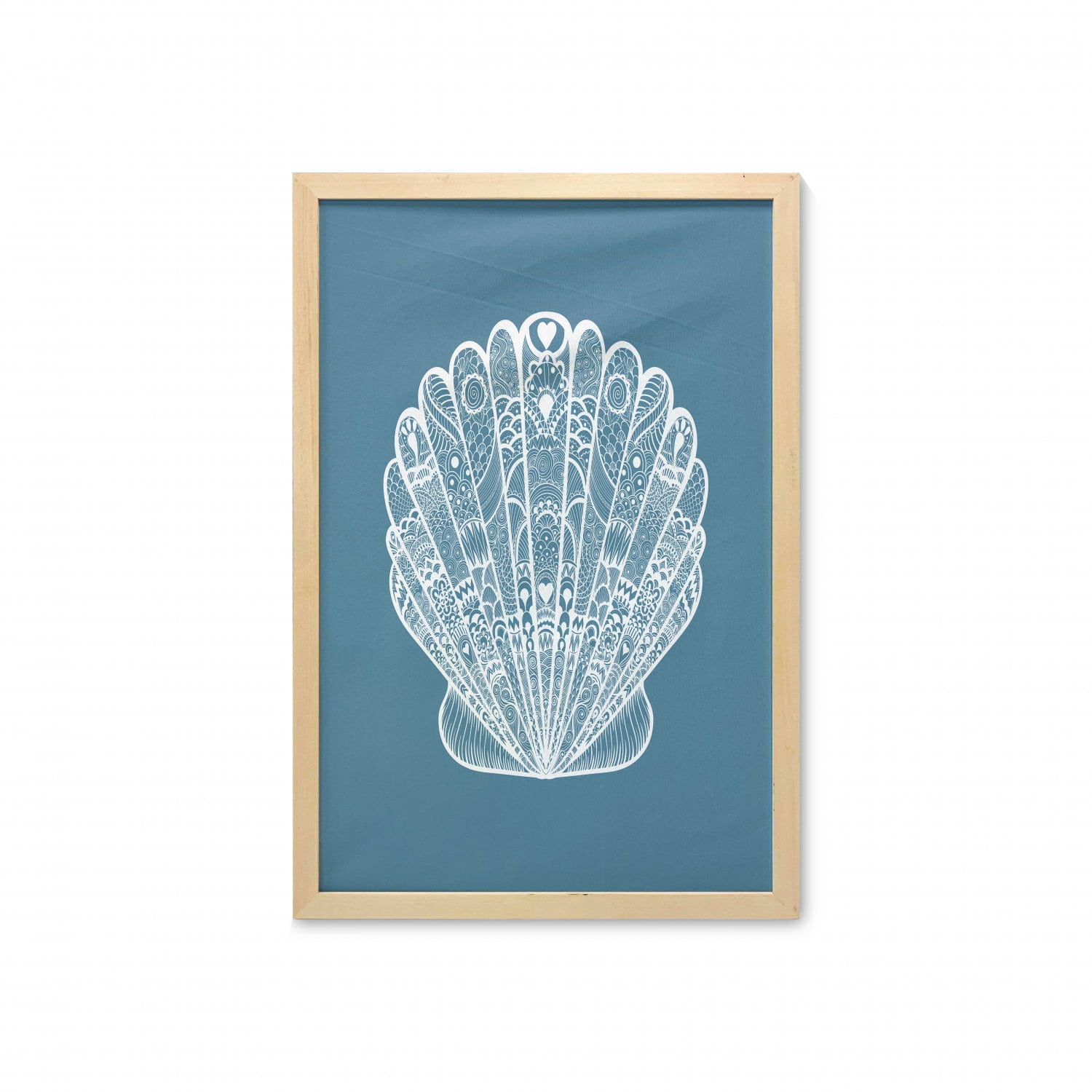 Scallop Wall Art with Frame, Zentangle Lace Look Flourishing Shell ...