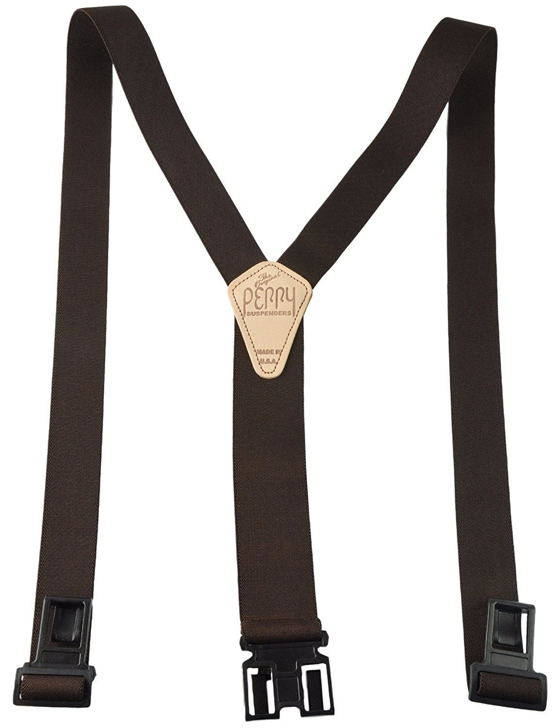 Perry Products SN200 Men's Clip-On 2-in Suspenders - Brown, Regular ...