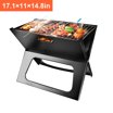"Outsunny 28"" Large Outdoor Stainless Steel Portable Folding Charcoal BBQ Grill Set" - Walmart.com