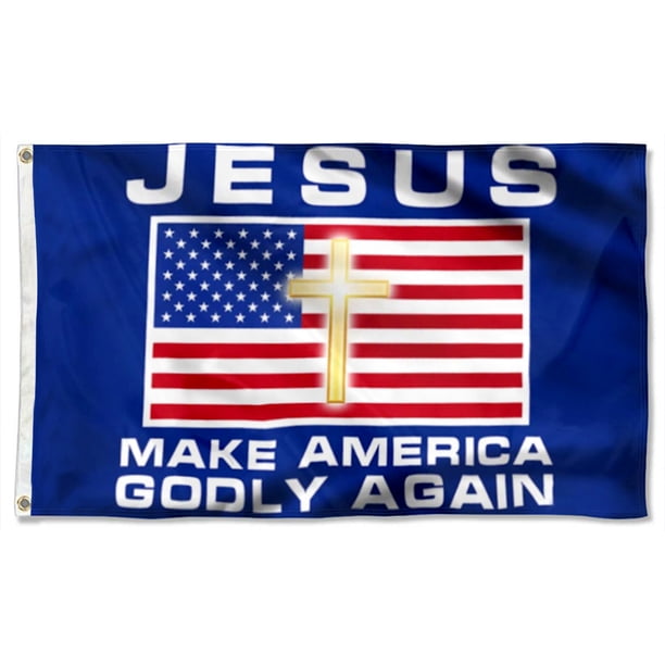 Cayyon Jesus Flag 3x5Feet Jesus Make America Godly Again Grommet Flag ...