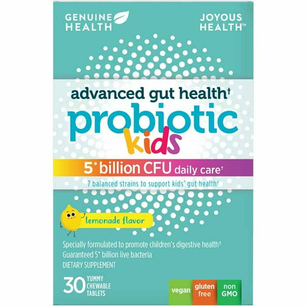 Genuine Health - Advanced Gut Health Probiotic For Kids, Lemonade ...