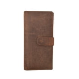 Vintage Genuine Leather RFID Blocking Simple Checkbook Cover with Snap ...