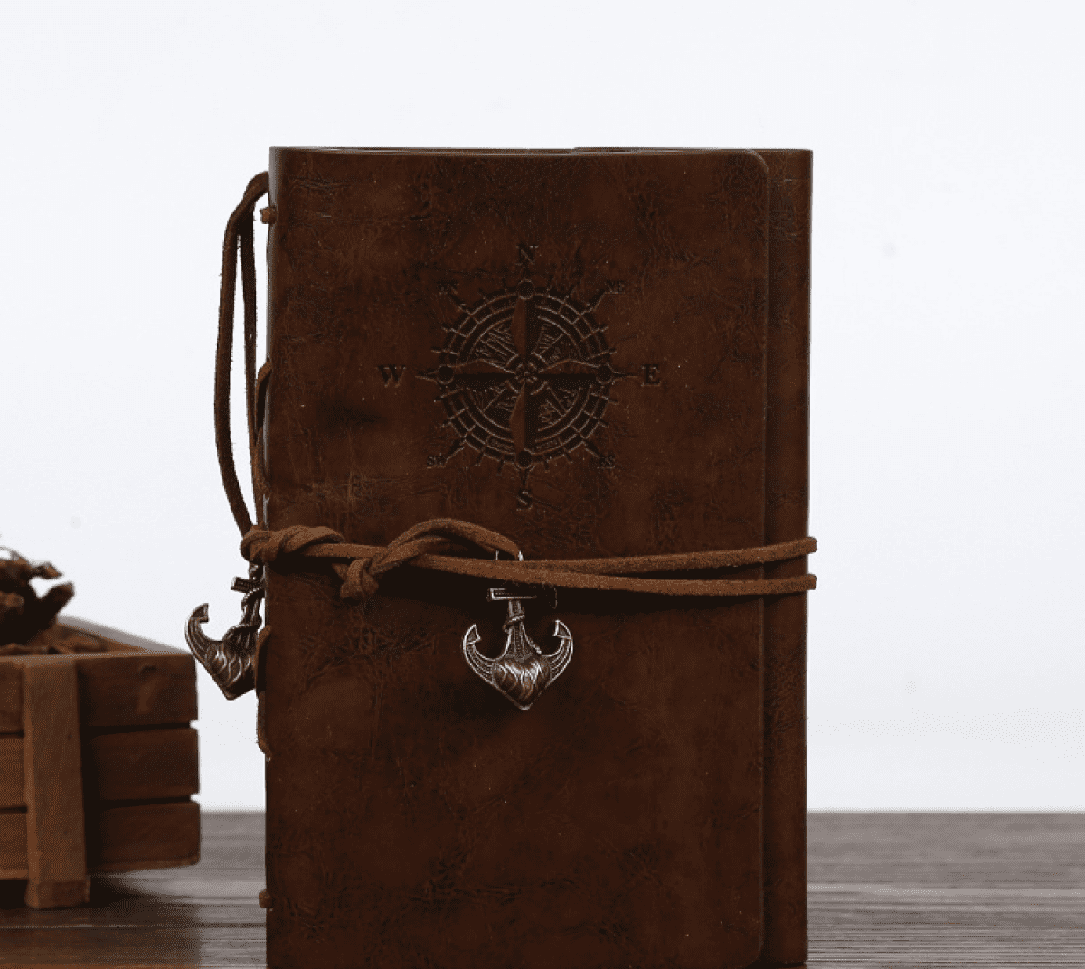 Vintage pirate ship notebook travel diary loose-leaf notepad Brown ...