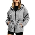 Achuyrbd Women's Cinched Waist Hooded Rain Jacket, Waterproof Windproof ...