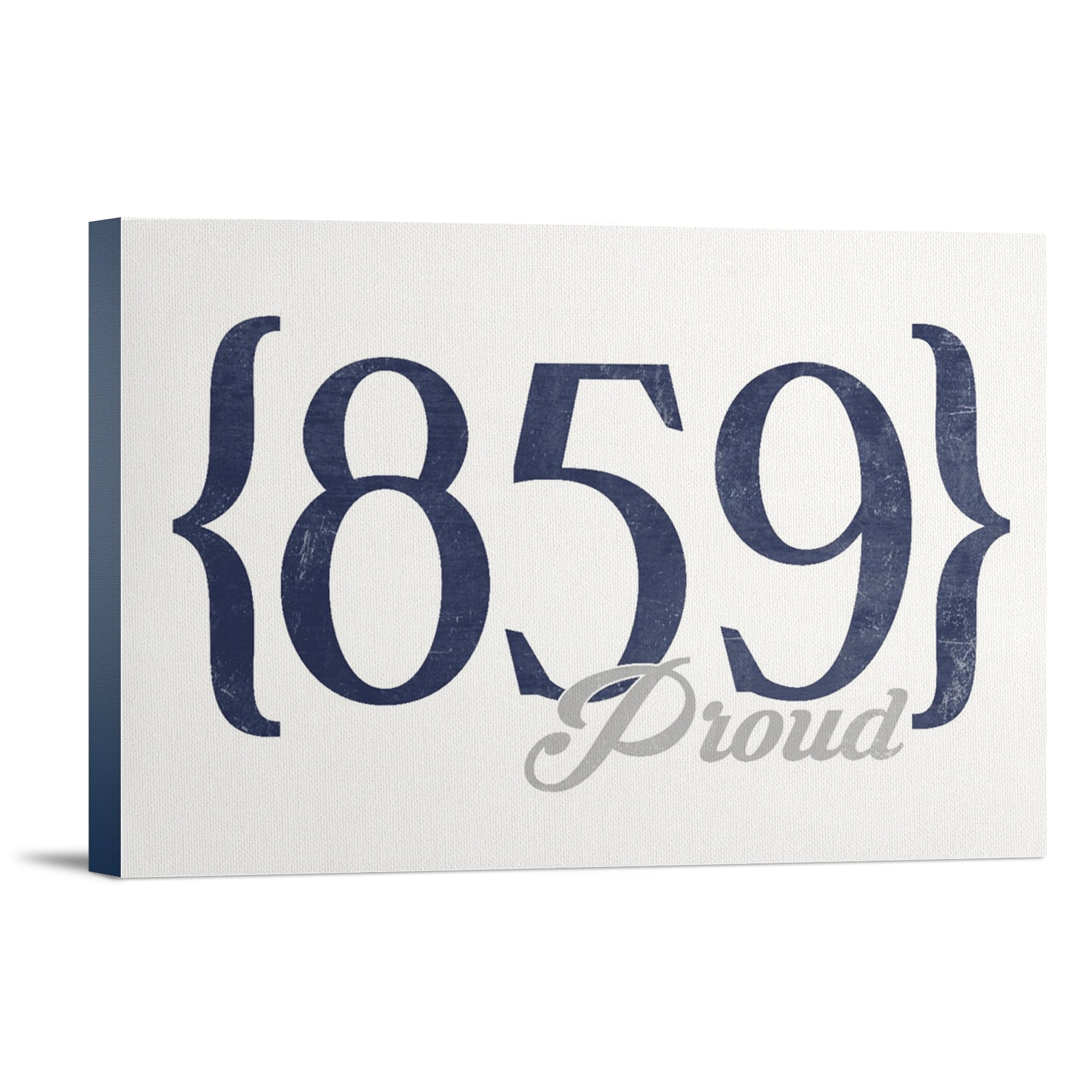 Lexington, Kentucky, 859 Area Code (Blue), (12x18 Wrapped Canvas, Wall ...