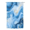 Abstract Marble Texture Sheer Curtains 63 Inch Long 1 Panel Gold Blue ...