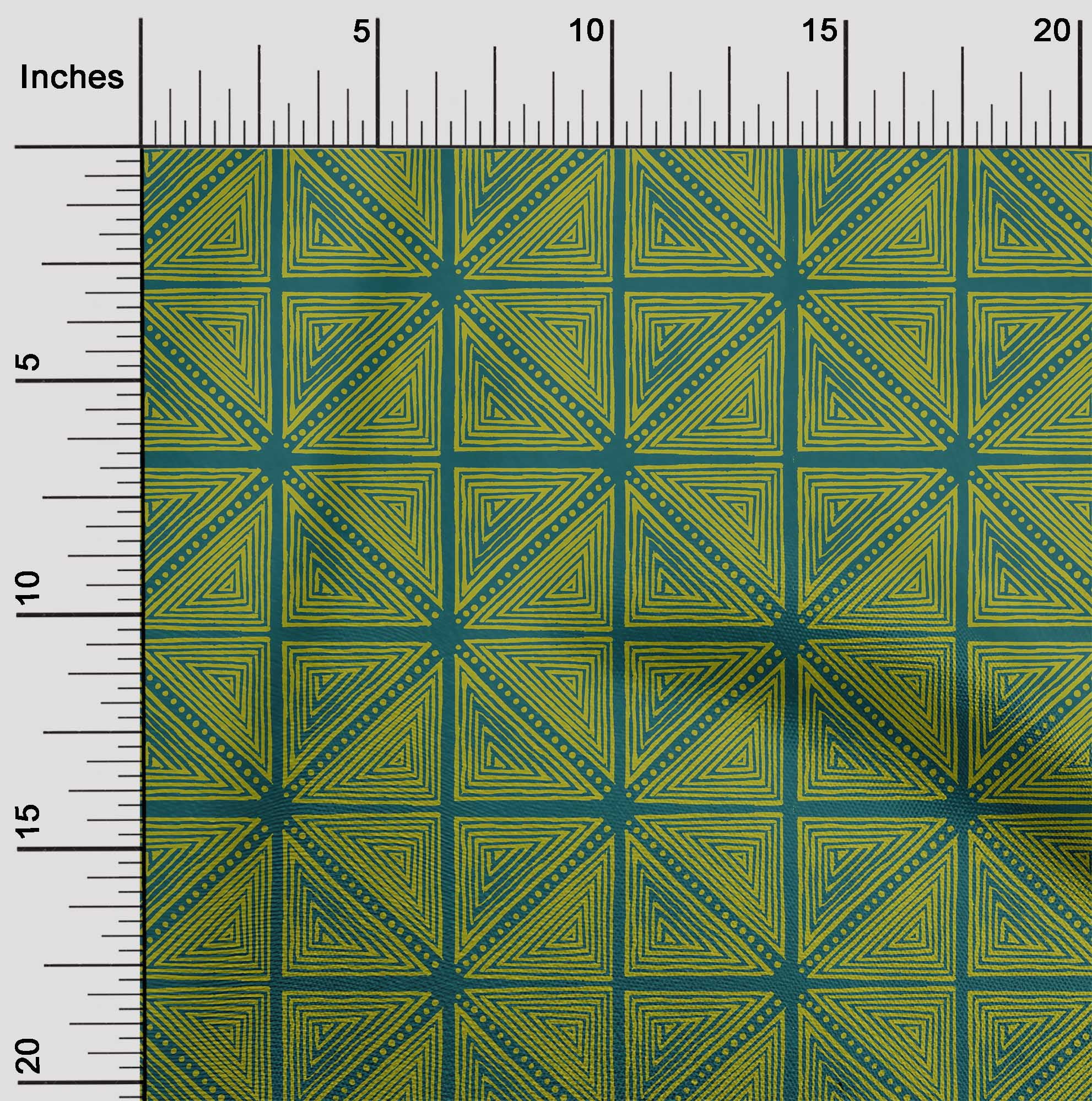 oneOone Silk Tabby Fabric Dot & Triangle Block Print Fabric By The Yard ...
