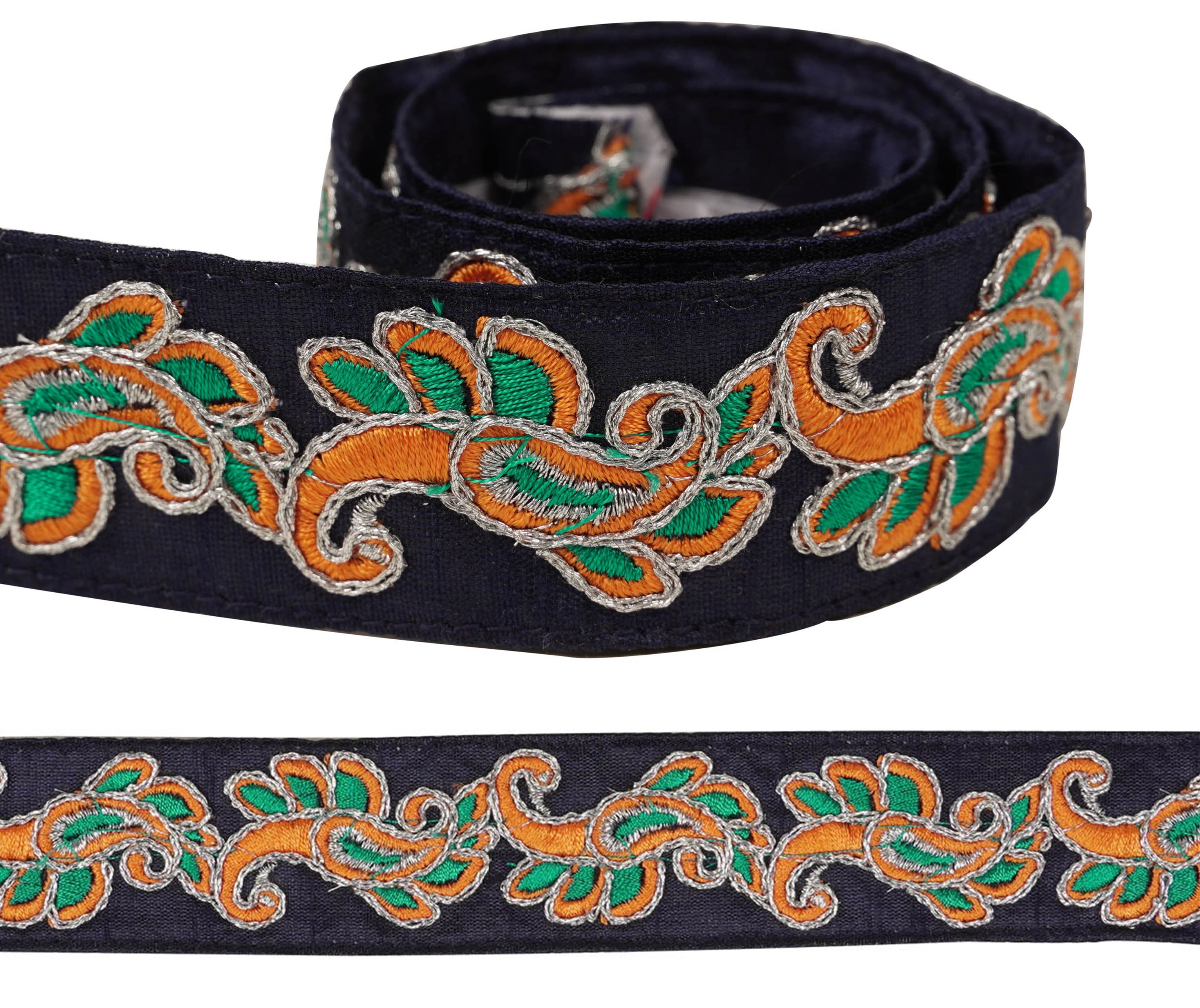 IBA Indianbeautifulart Silver Dori With Turquoise, Green & Orange ...