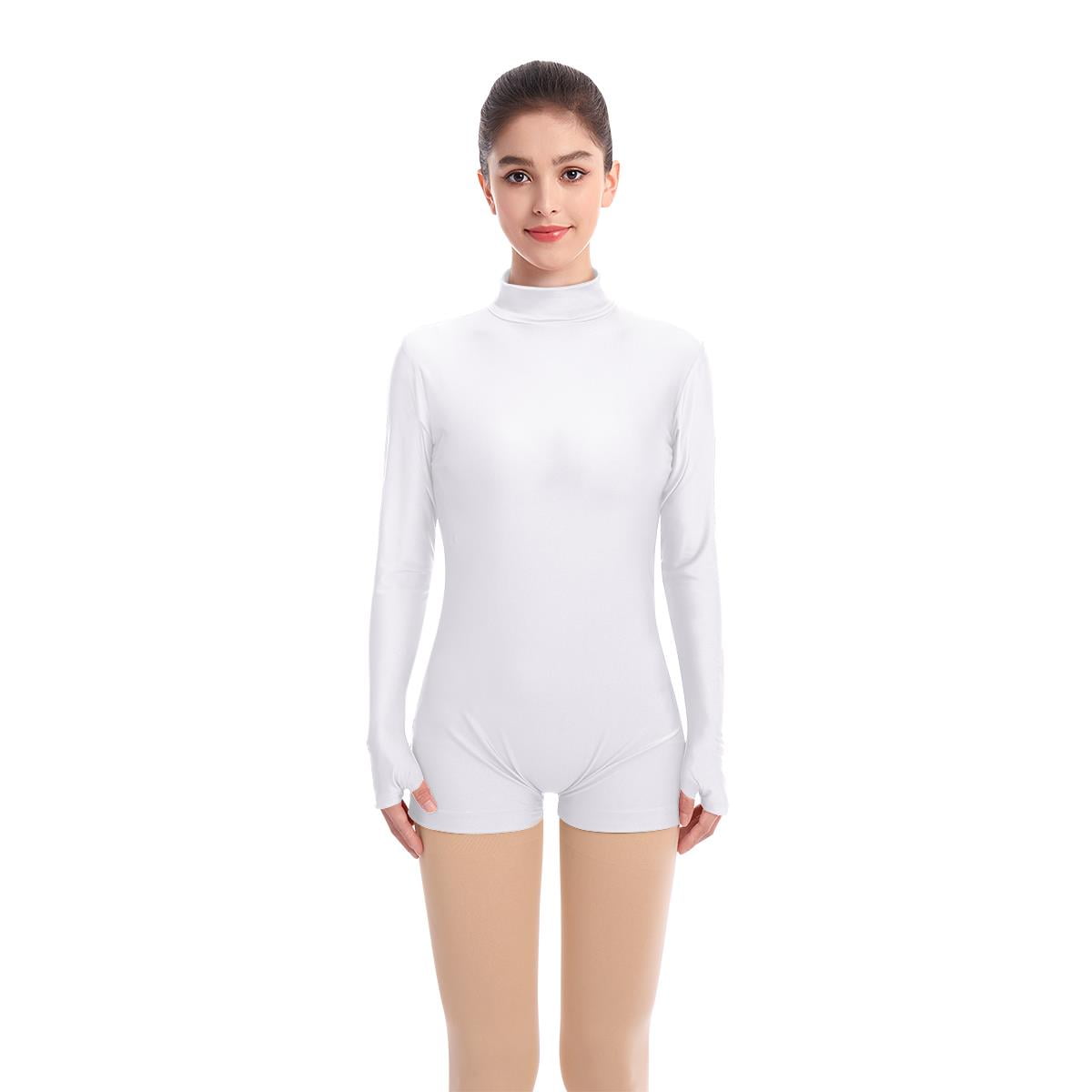 IBTOM CASTLE Women Mock Neck Ballet Dance Leotards Long Sleeve ...