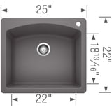 BLANCO DIAMOND Single Dual Mount - Cafe Brown - Walmart.com