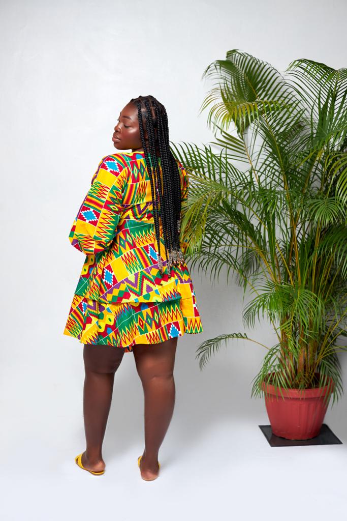 Ewurama African Kente Midi Dress