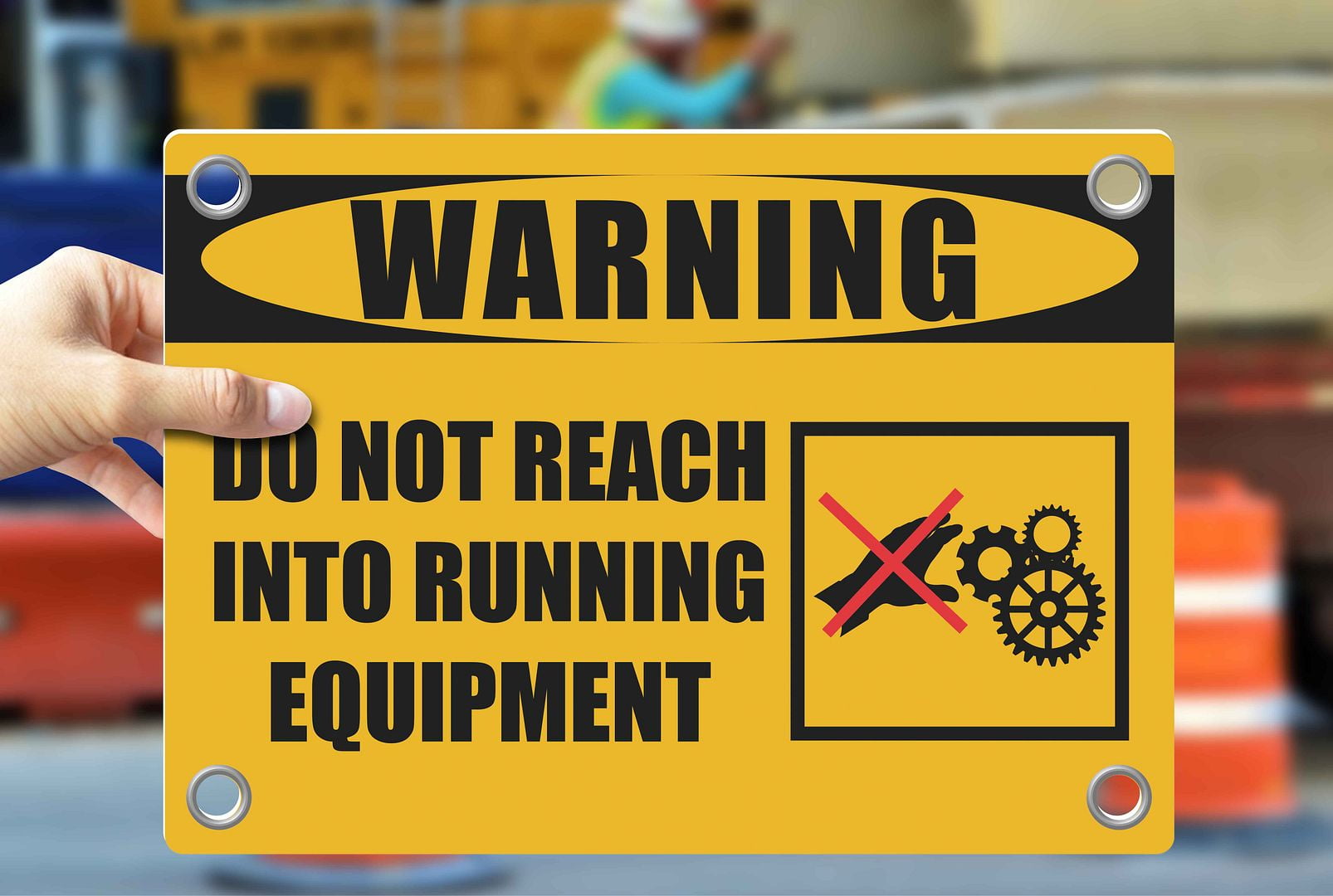 DO NOT REACH INTO RUNNING EQUIPMENT | Warning Notice Caution Danger 3mm ...