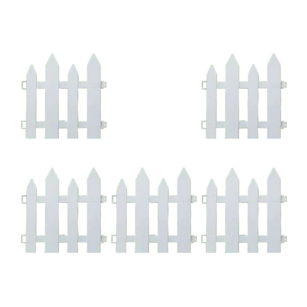 5 Pieces Garden Picket Fence Garden Edging Border Decorative Detachable ...