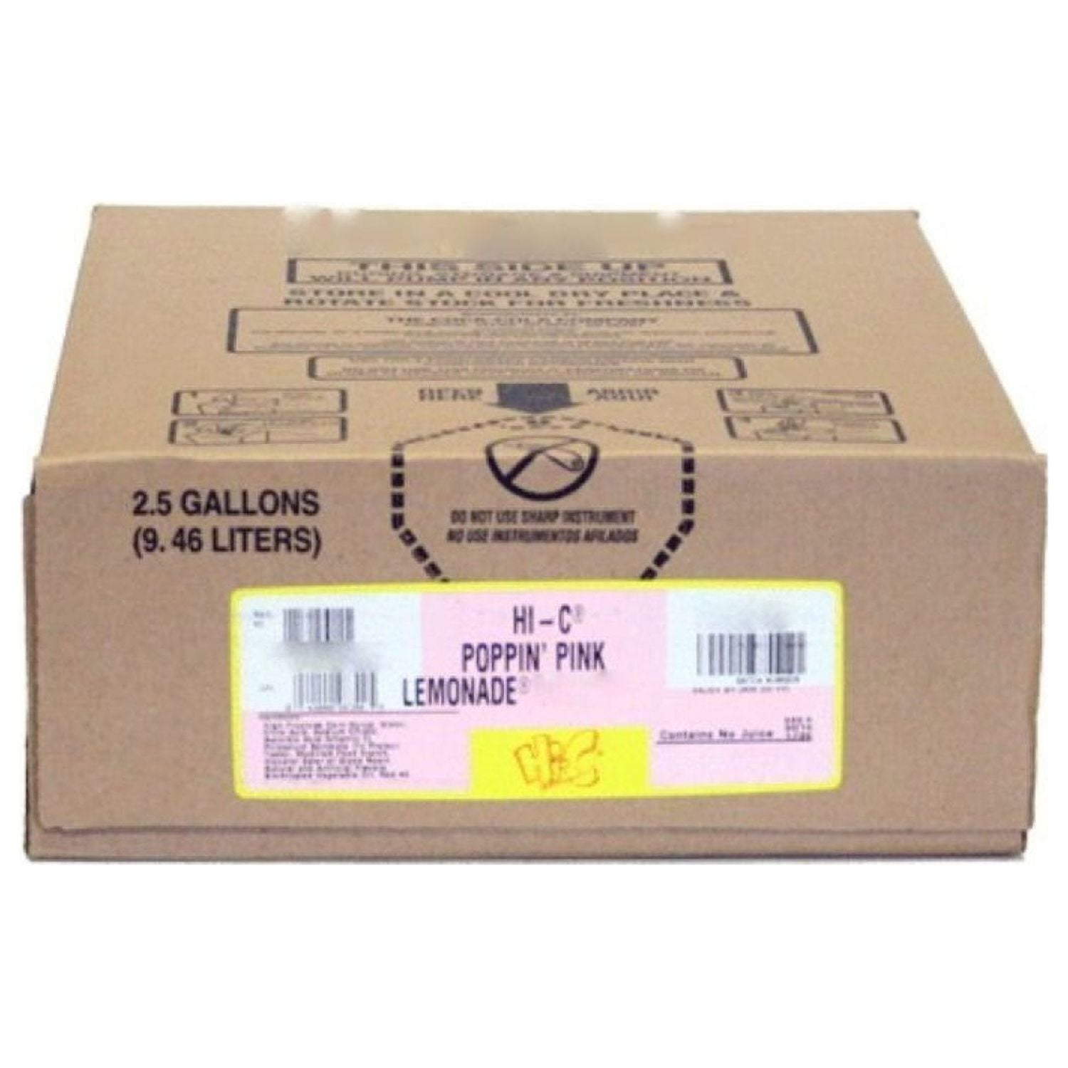LZHF HI-C Poppin Pink Lemonade Syrup 2.5 Gallon Bag in Box BIB ...