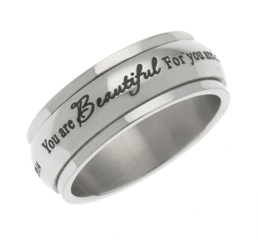 8mm Women's Spinner Ring - You are Fearfully and Wonderfully Made ...