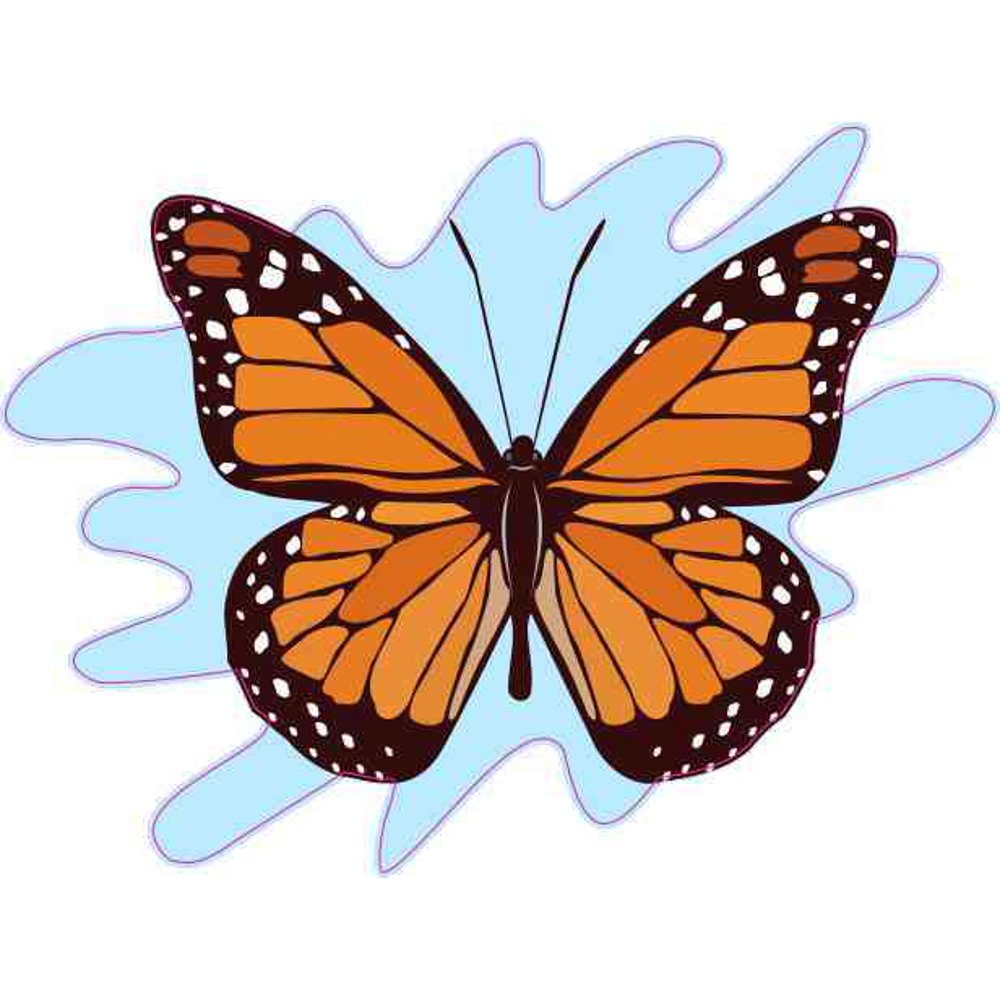 4in x 3in Blue Splash Monarch Butterfly Sticker Vinyl Animal Vehicle ...