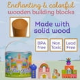 Fairytale Kingdom Wooden Building Blocks Set, 80-Piece Pastel Castle ...