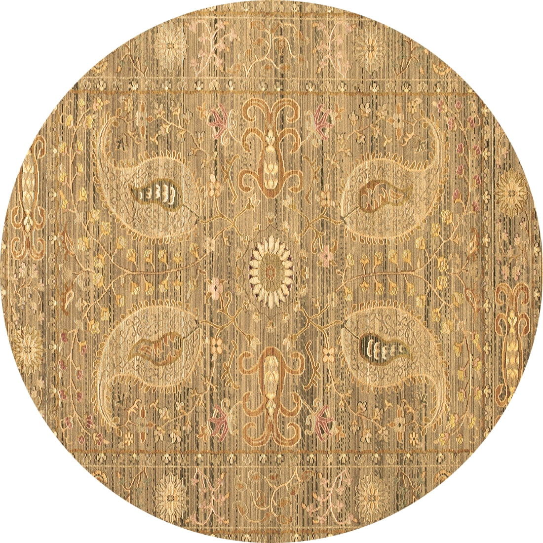 Ahgly Company Indoor Round Persian Brown Traditional Area Rugs, 4 ...
