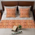 Bed Runner for King Size Bed, Boho Orange 3 Pcs Bedding Runner Set - 1 ...