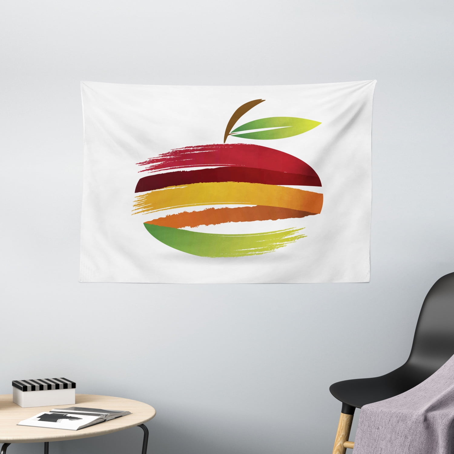 Fruit Tapestry, Abstract Colorful Stripes Fresh Apple Design Ecology ...