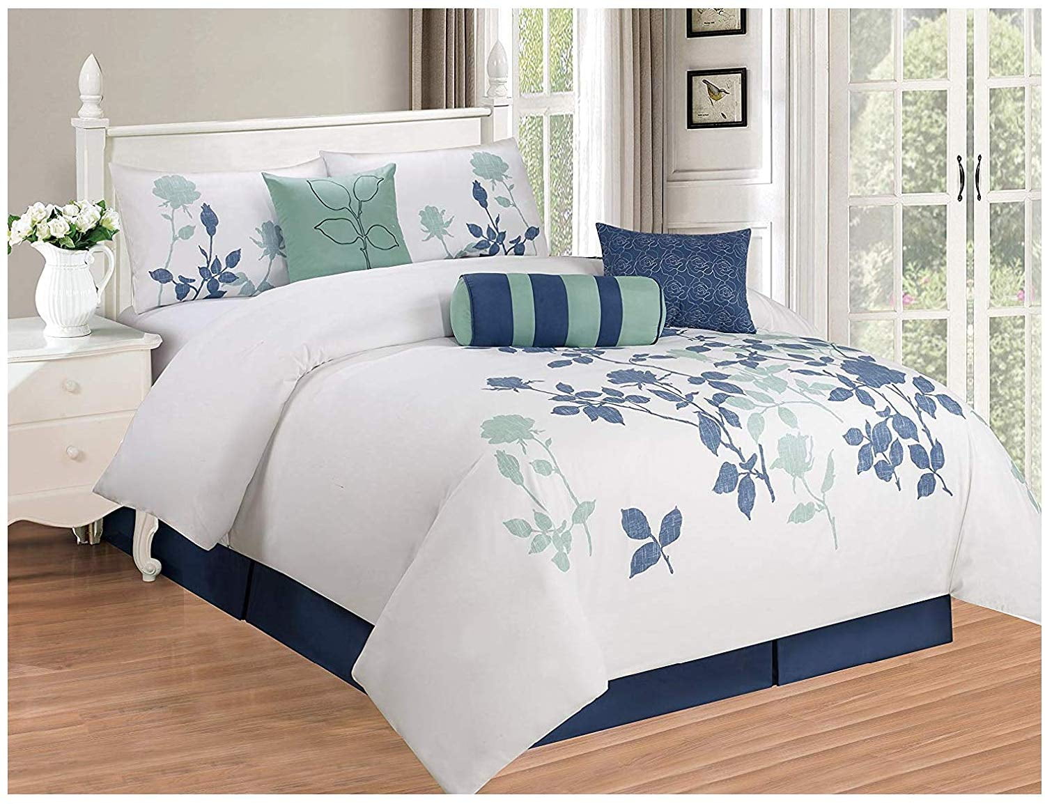 All American Collection New 7 Piece Embroidered Over-Sized Comforter ...