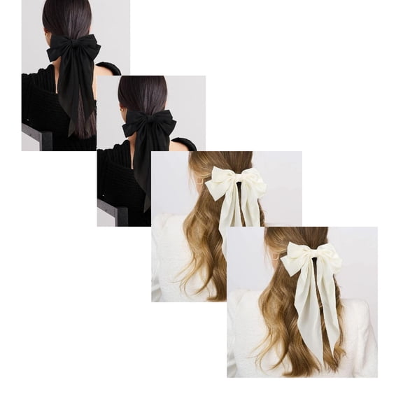 8 Colors Long Tail Big Bow Hair Ties Women Girl Hair Styling ...