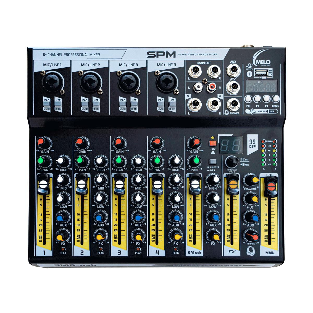 Consola MELO SM6 USB 4 Canales Mono, Conexión Bluetooth | Walmart en línea