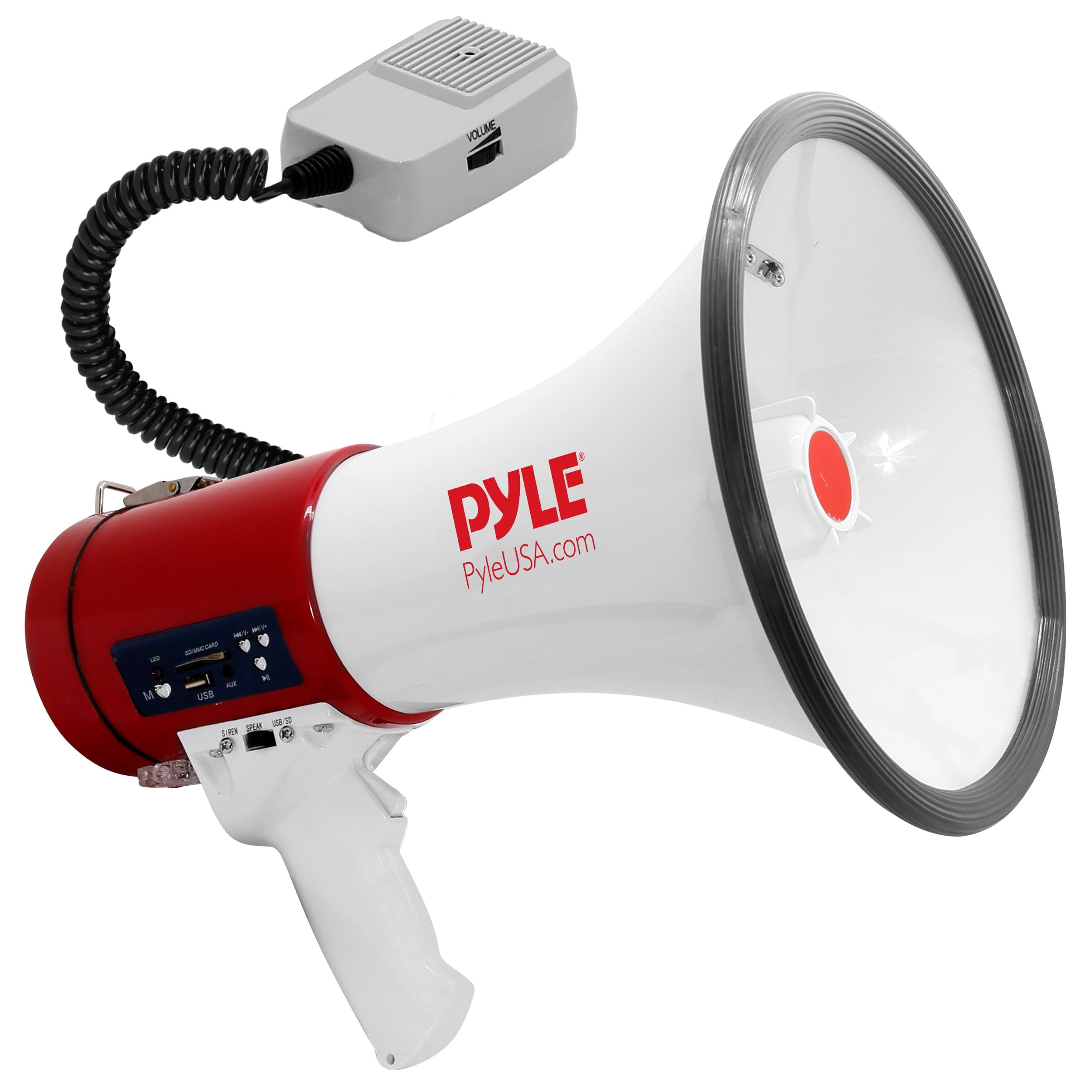 Megáfono Pyle PMP57LIA 50W con sirena, micrófono y correa | Bodega ...