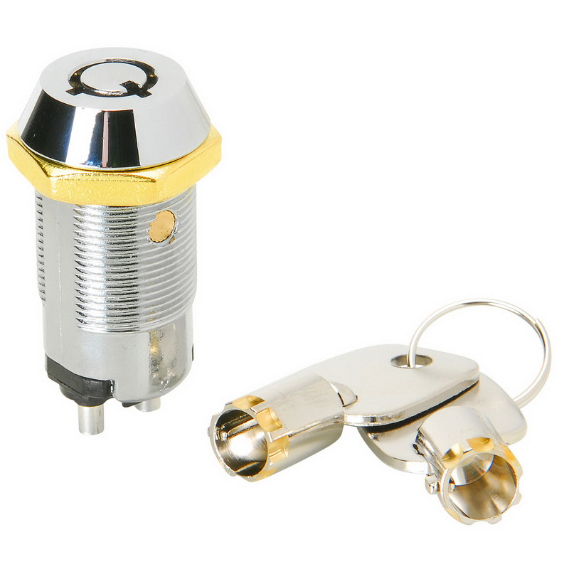 1 Position Key Switch Shunt On/Off DPST Washer & Plastic Cover 2 Keys ...