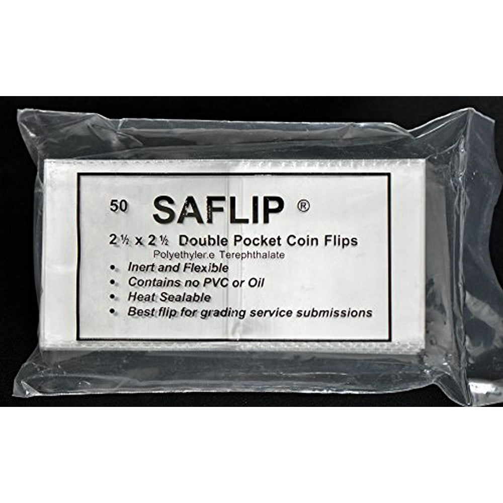 SAFLIP Double Pocket Safety Coin Flips (2½" x 2½", 50 Flips) - Walmart ...
