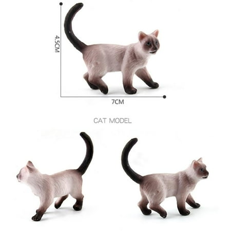 Miniature Farm Cat Figurines Educational Animal Model Figures Toy Set ...