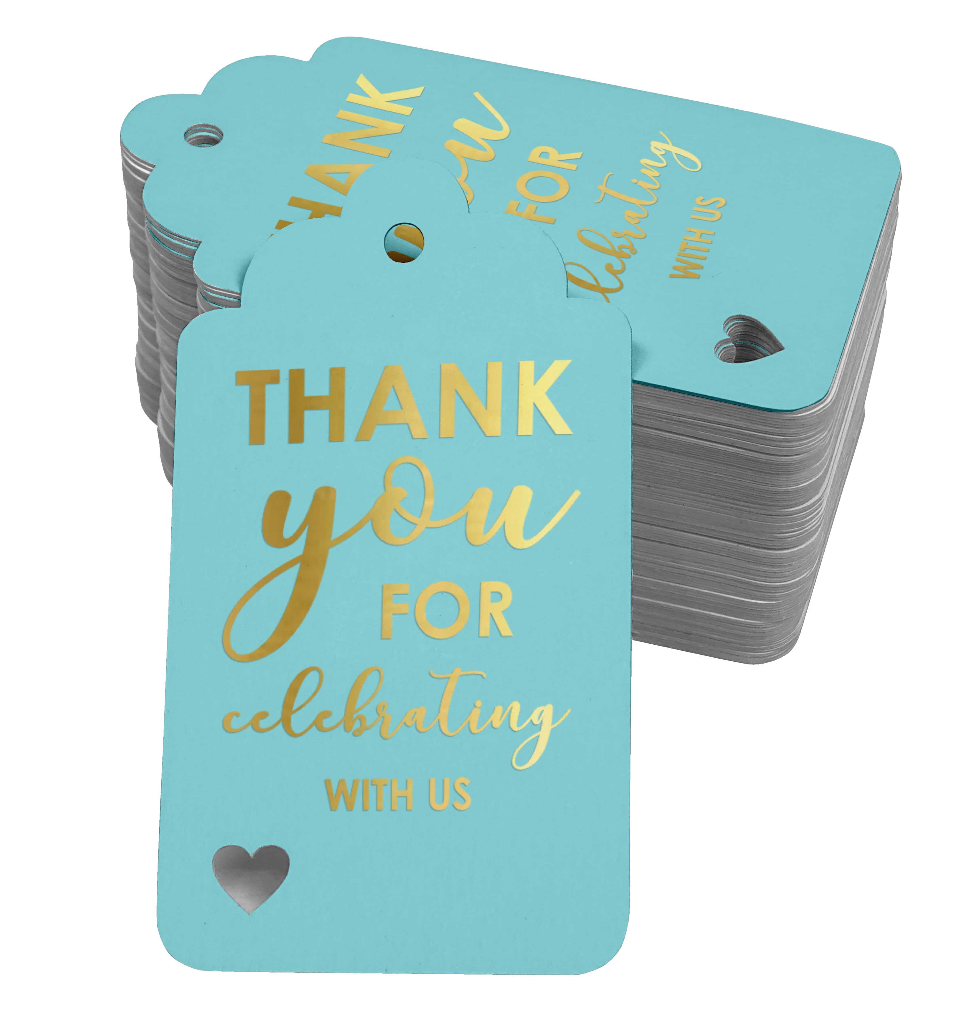 Inkdotpot Pack Of 100 Real Gold Foil Paper Tags ThankYou For Celebrating With Us Bridal Shower ...