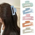 Aellinatey Korean Style Checkered Acrylic Hair Clip Headdress For ...