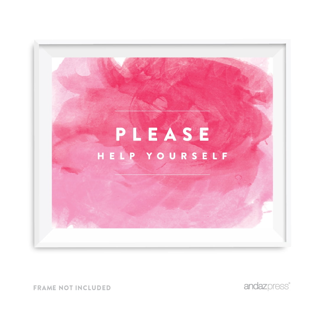 Please Help Yourself Pink Watercolor Wedding Party Signs - Walmart.com