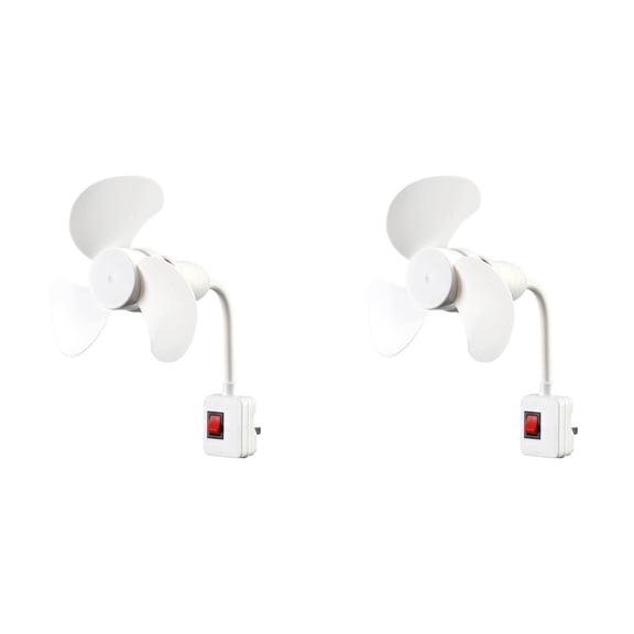 2 PCS Mini Quiet Electric Fan with Flexible Gooseneck Plug, 2026 Three ...